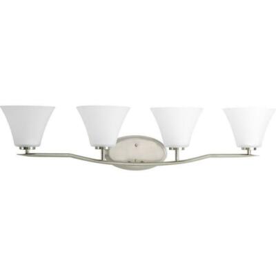 Progress Lighting Bravo Collection 4-Light Brushed Nickel Bathroom ...