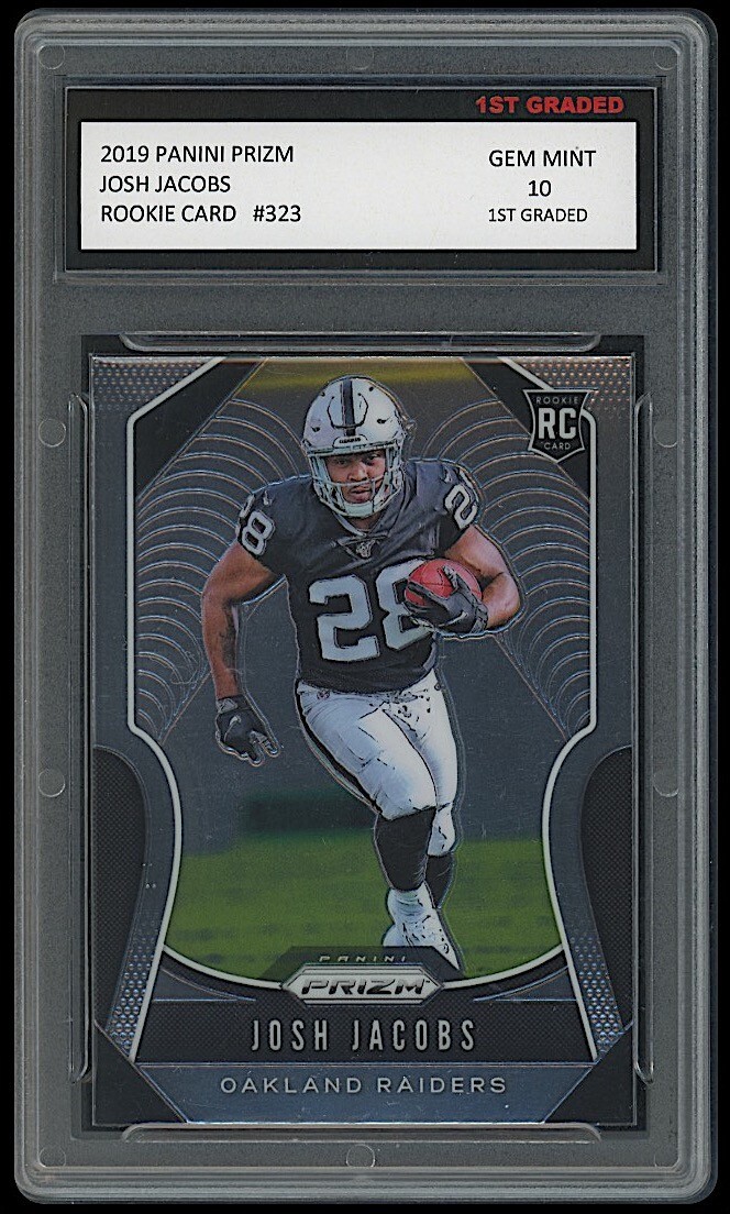 JOSH JACOBS 2019 PANINI PRIZM 1ST GRADED 10 NFL ROOKIE CARD RC LAS ...
