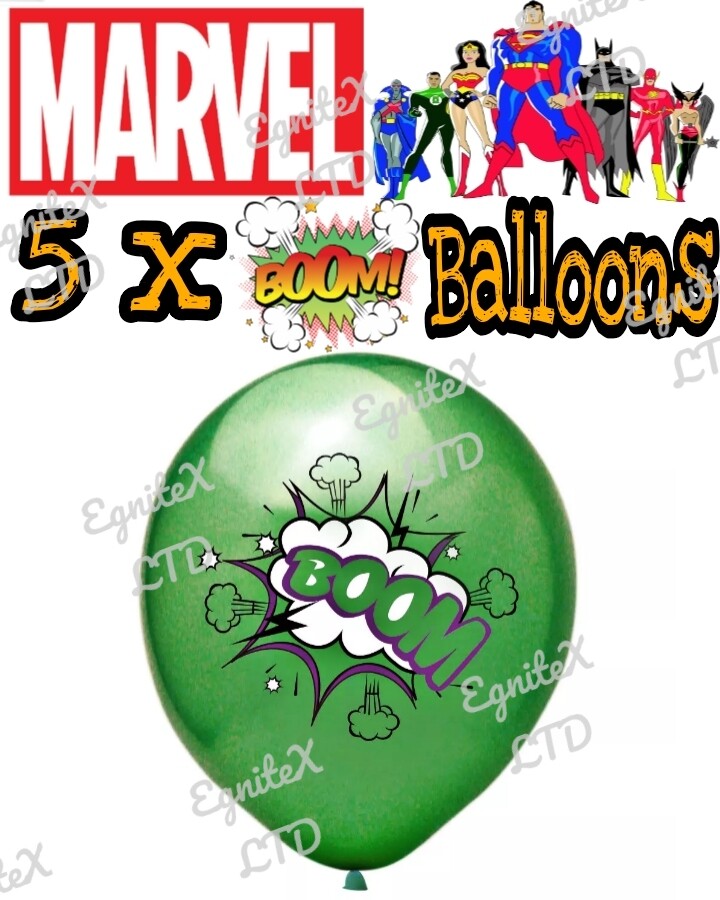 Marvel Avengers Balloons Birthday Banner Super Hero Comics Party ...