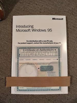 Microsoft Windows 95 OEM Sealed w/ Certificate of Authenticity | eBay