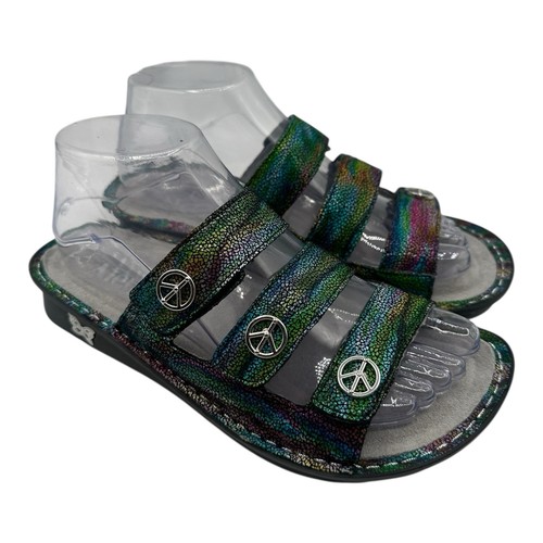 Alegria Audrey Sandals Womens EU 37 US 7-7.5 Iridescent Peace Sign ...