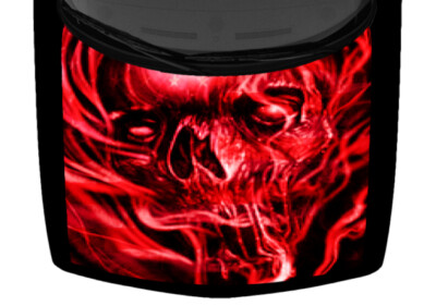 Light Red Demon Skull Smoke Demon Hood Wrap Vinyl Car Truck Graphic ...