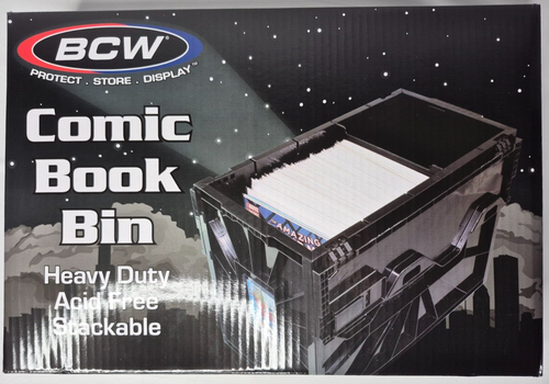 BCW Comic Book Storage Short Black Heavy Duty Stackable Bin Box ...