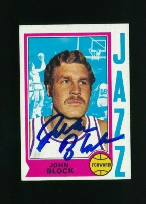 1974-75 TOPPS #168 John Block signed auto autograph EX+ crisp blue ...