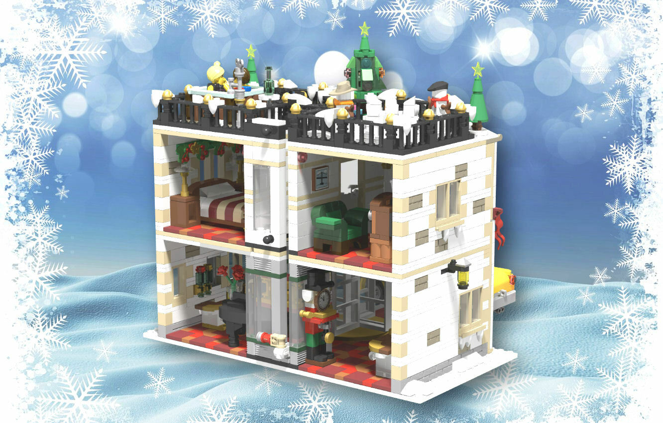 Winter Village Holly Day Inn -INSTRUCTIONS ONLY- Christmas MOC for Lego ...