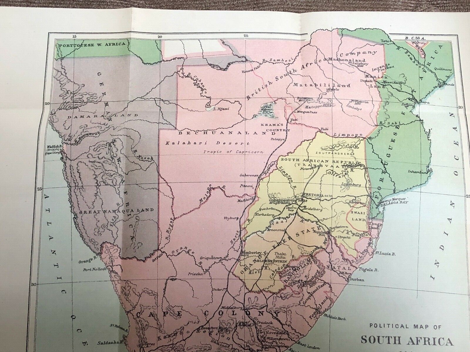 1900 political map of south africa | Grelly UK