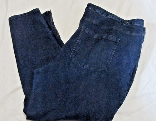 Woman Within Plus Size Skinny Dk Blue Jeans 22W Zippers at Ankles ...
