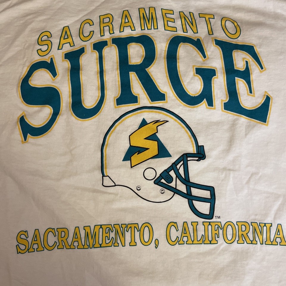 Vtg Sacramento Surge WLAF Football T Shirt Sz L 90s World League ...