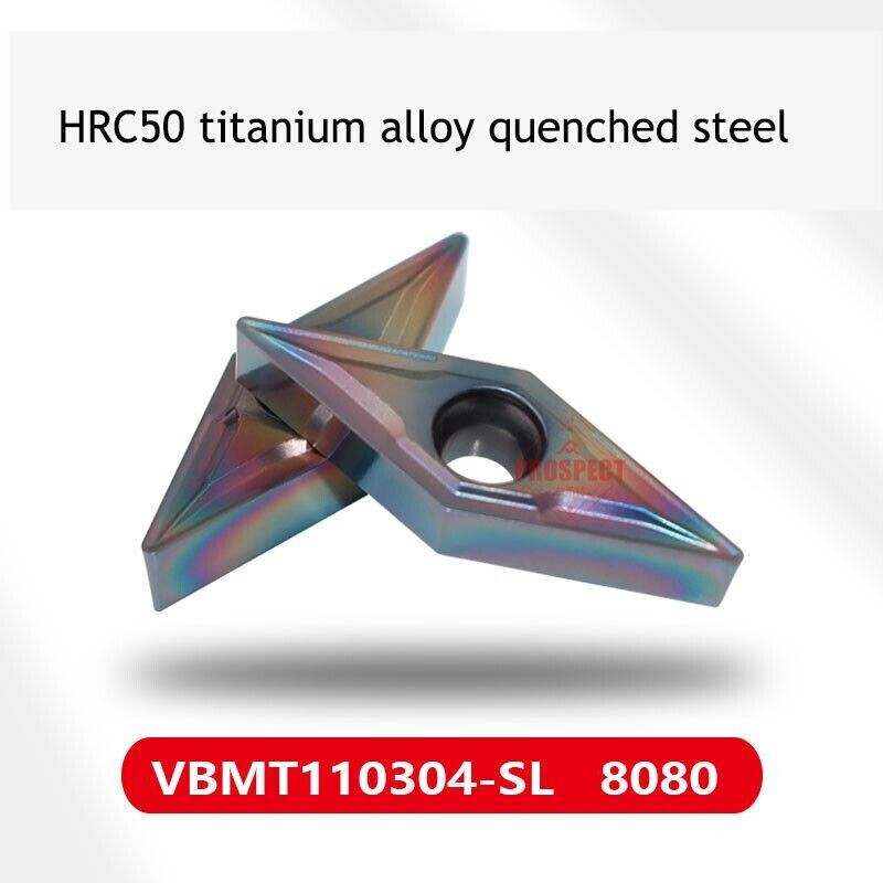 10pcs VBMT110304-SL 8080 Carbide Insert HRC55 Hardened Quenched steel ...
