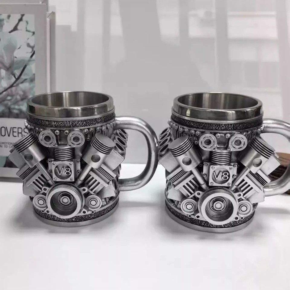 V8 Engines Stainless Steel Cup - Personalized V Stainless Steel Coffee ...