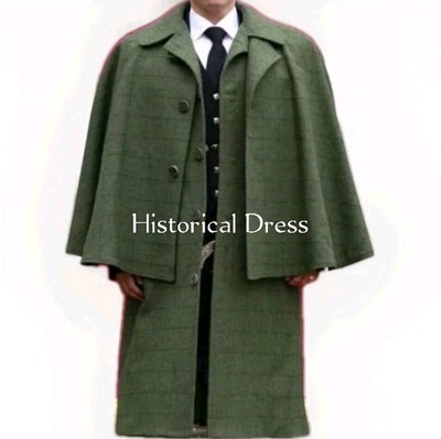 Men's Tweed Inverness Cape Coat, Men's Cape Coats | eBay