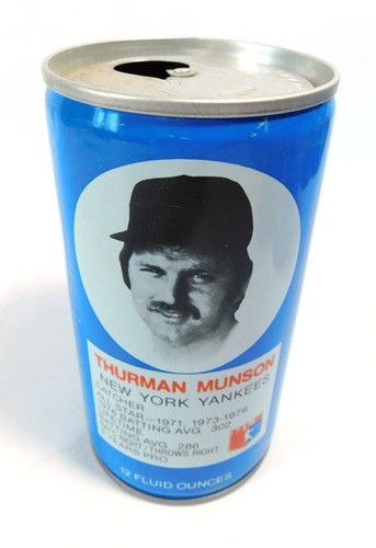 1977 RC Cola Baseball THURMAN MUNSON Royal Crown Soda Can Opened at Top ...