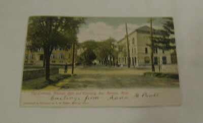 1906 MELROSE MA PHOTO POSTCARD “THE COLONIAL, MASONIC HALL & WYOMING ...