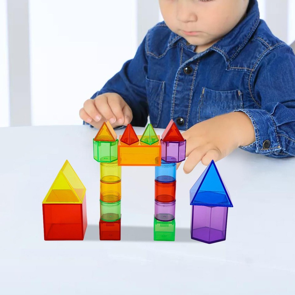 60 Pieces 3D Shapes Math Manipulatives Learning Toy Colorful ...