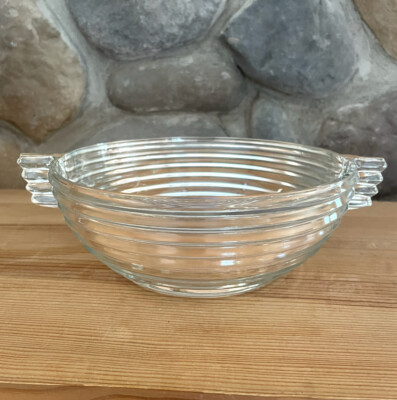Vintage Anchor Hocking Depression Glass Manhattan Serving Deco Clear 7. ...