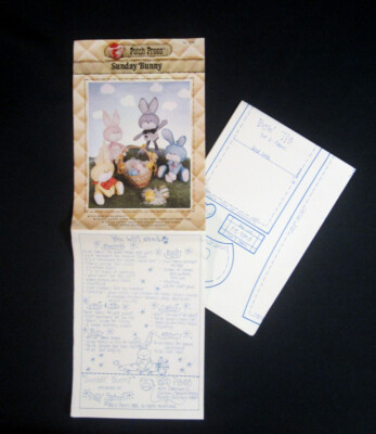 Vintage Patch Press pattern - bunnies, clothing, basket, eggs - uncut ...