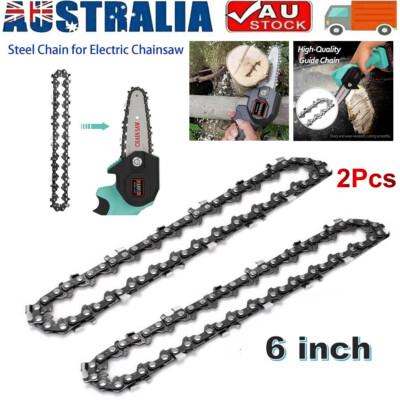 2Pcs 6 inch Chainsaw Chains for Mini Cordless Electric Chain Saw Wood ...
