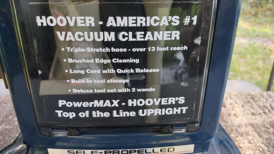 Hoover Power Max U3721-910 Self Propelled Windtunnel Upright Vacuum ...