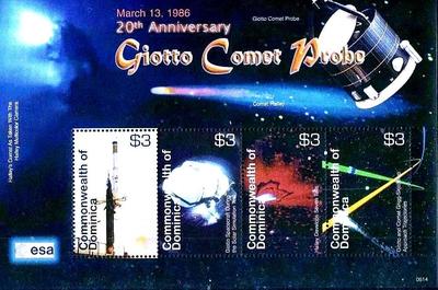 GIOTTO COMET PROBE M/S DOMINICA 2006 ASTRONOMY & SPACE MNH ** unmounted ...