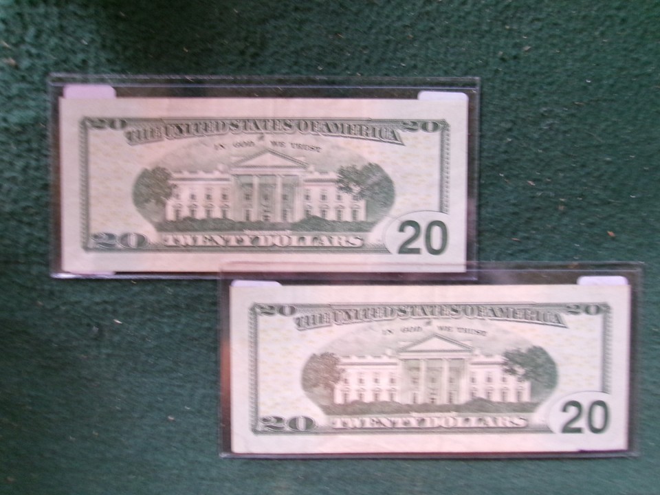 2 - 2017A Federal Reserve "Trinary" Notes! Fr# 7001-F, Both are 0,2,7 ...
