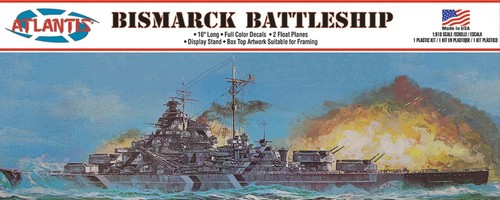 Atlantis 1/618 Bismarck German Battleship 16" Plastic Model Kit M3008 ...