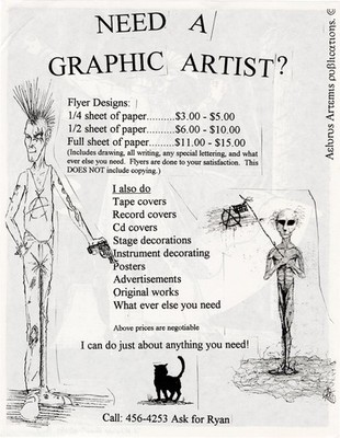 Ryan Allred NEED GRAPHIC ARTIST? Original flyer advertising graphic ...