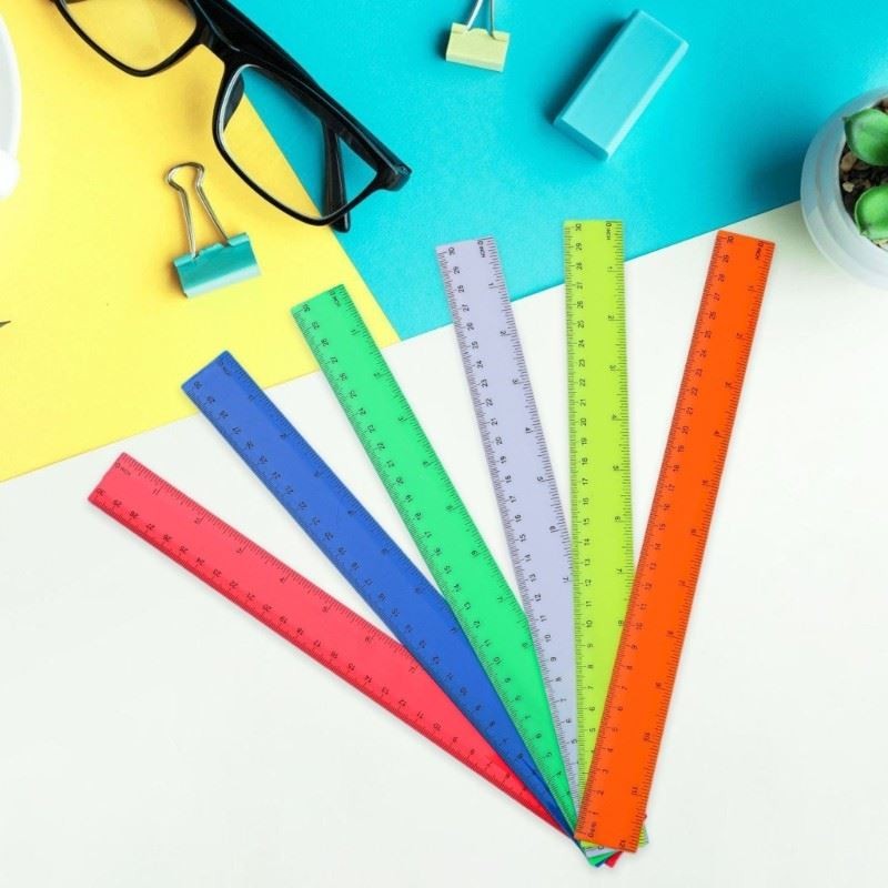 6Pcs 12Inch Clear Rulers, Math Ruler with Inches Centimeters Scale for ...