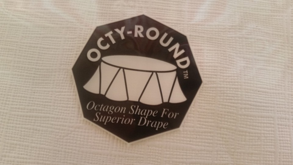 82" WHITE ROUND PAPER TISSUE/POLY LINED TABLE COVER OCTAGON SHAPE ...