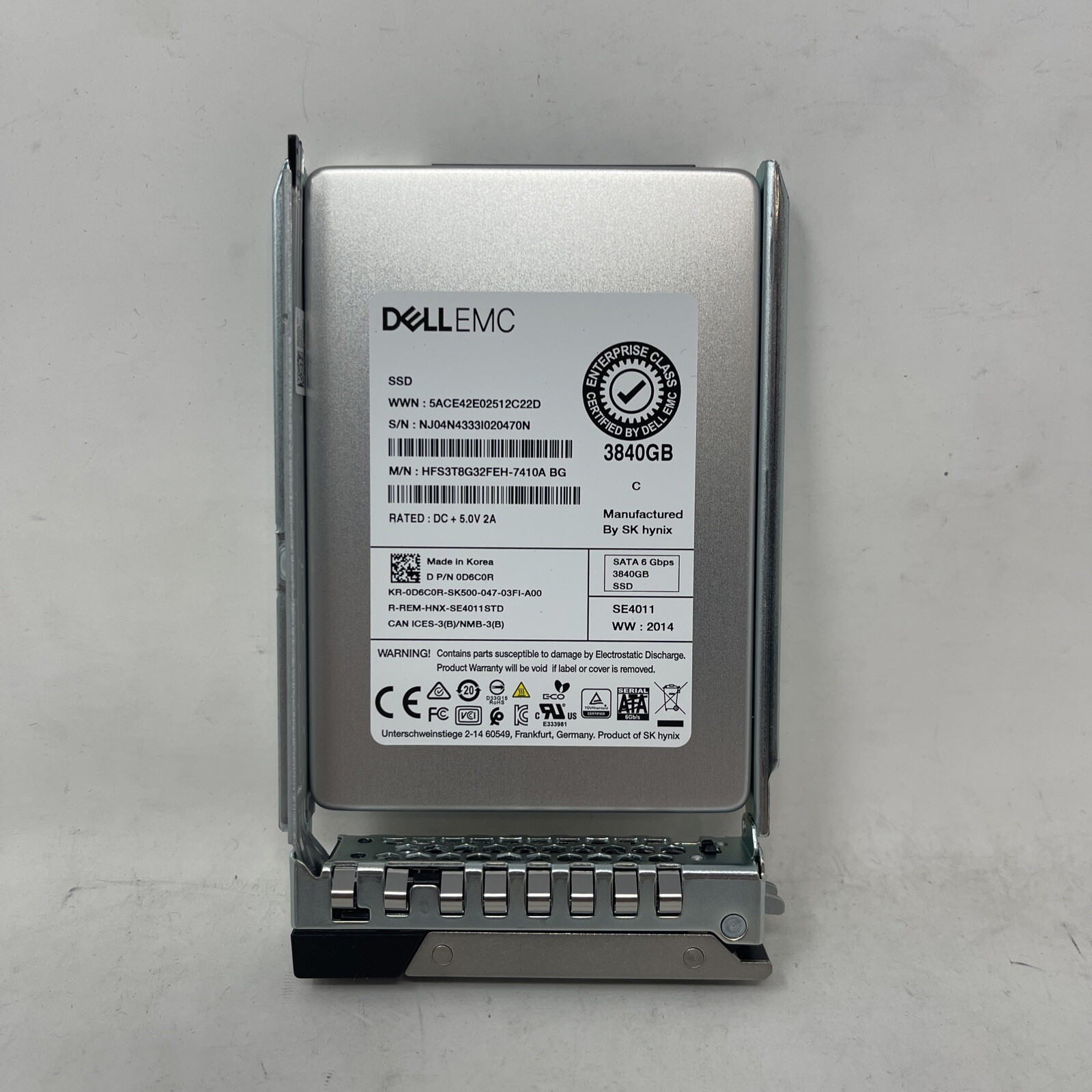Dell EMC D6C0R 3.84TB SATA 2.5" SSD, HFS3T8G32FEH-7410A *Enterprise ...