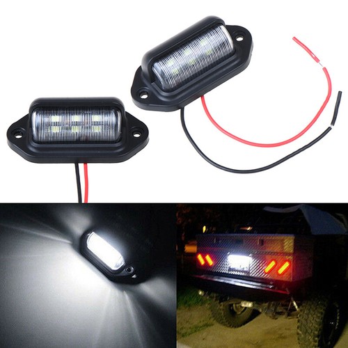 1Pc Waterproof 6 LED 12V License Plate Light Car Boat Truck Trailer ...