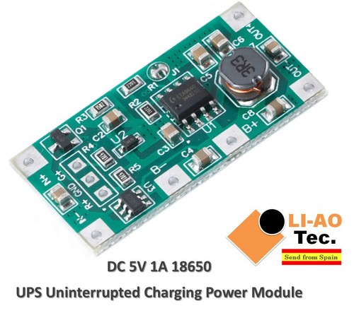 DC 5V 1A UPS Uninterrupted Power Supply Module 18650 Lithium Battery ...