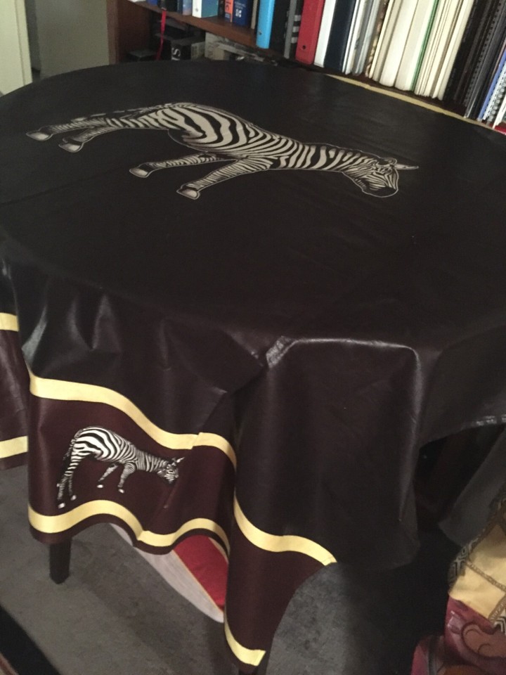 African Dutch Hollandais Zebra Animal Wax Print Tablecloth -- 46" X 45 ...