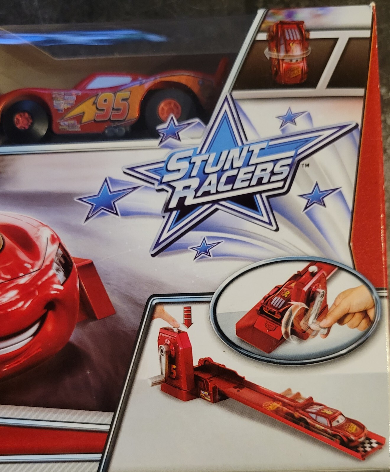 Disney Pixar Cars Stunt Racers Crank Launcher W/ Stunt Motor Lightning ...