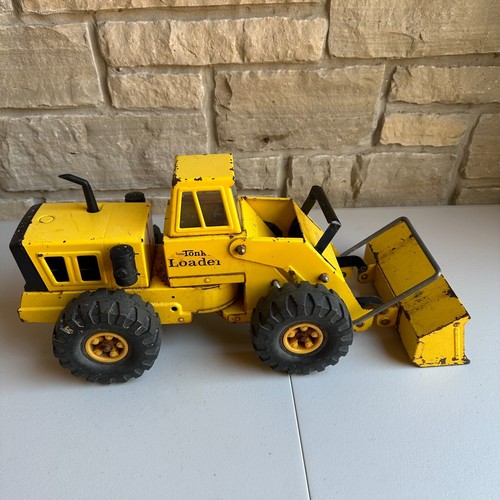 Vintage Mighty Tonka Front End Loader Truck Yellow Scoop 21" Pressed ...