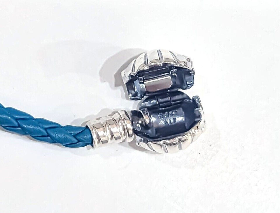 Authentic PANDORA 598951C01 Seashell Clasp Braided Leather Charm ...