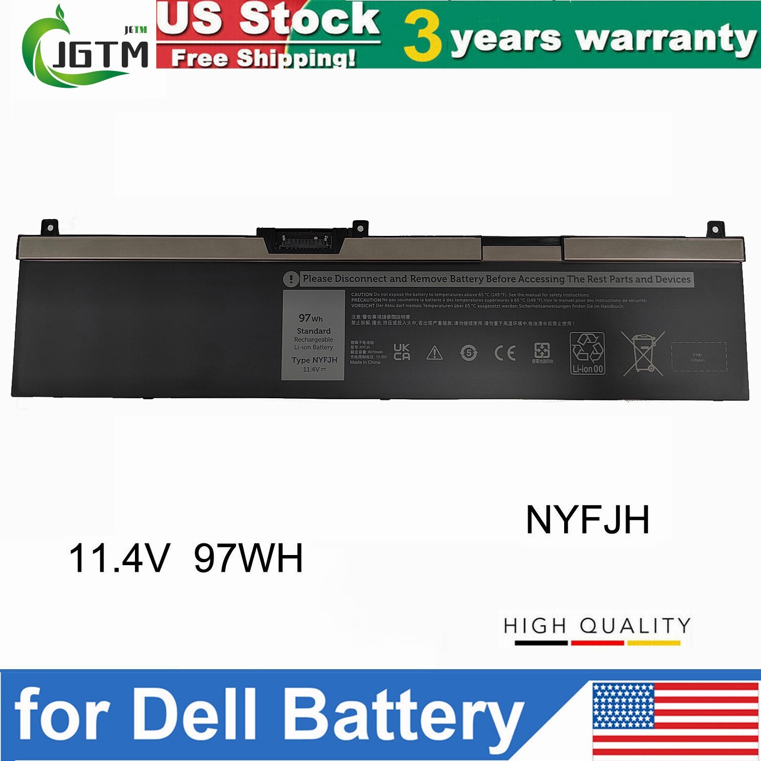 NYFJH Battery For Dell Precision 7330 7530 7540 7730 7740 P74F P34E ...