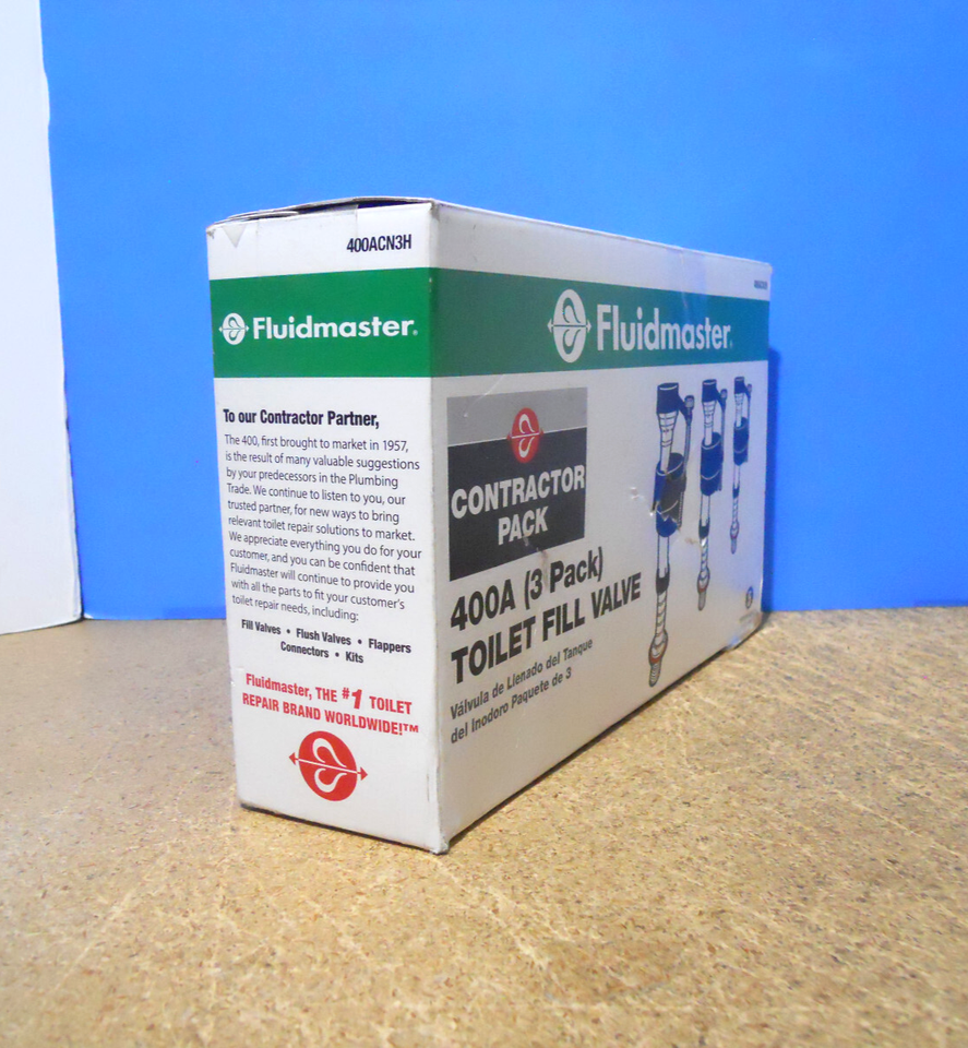 Fluidmaster 400A 3 Pack Toilet Fill Valve 400ACN3H Contractor Pack | eBay