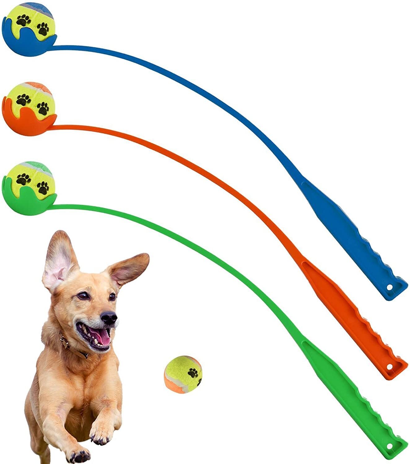 DOG BALL LAUNCHER THROWER LARGE TENNIS FETCH TOY TOSSER RETRIEVER FOR ...