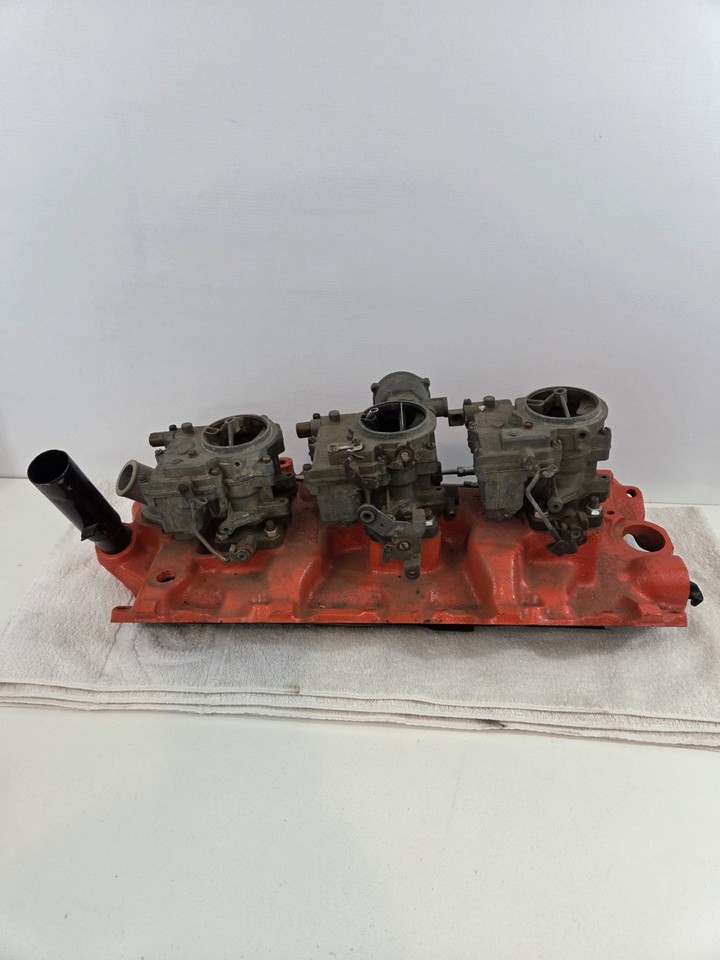 1958-61 Chevrolet 348 Tri-Power Intake with Carburetors 3x2 (3 Deuces ...