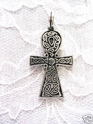 NEW SOLID PEWTER CELTIC SCROLL ANHK PENDANT NECKLACE | eBay