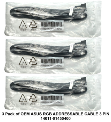 3 Pack of OEM ASUS RGB ADDRESSABLE CABLE 3 PIN 14011-01450400 | eBay