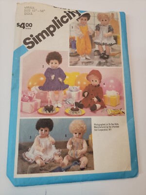 Vintage Simplicity 6481 Medium 15"-16" Baby Doll Dress Pattern 1984 | eBay