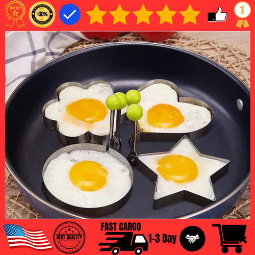 Egg Fried Ring Silicone Cooking 4pcs Mold Pancake Kitchen Tool New ...