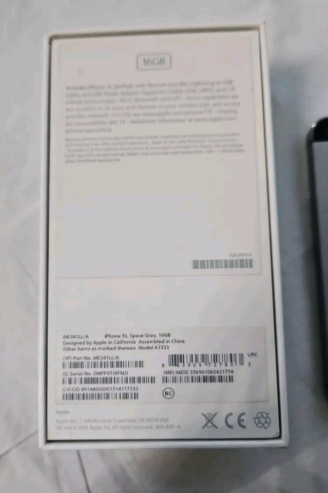 Apple iPhone Model #A1533 Black & Silver Factory Reset Provider Unknown ...