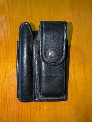 Maglite AA Light And Knife/Tool Holder, Leather. Double leather Holster ...