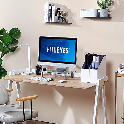 FITUEYES Monitor Stand –Adjustable Glass Computer Monitor Riser, Clear ...