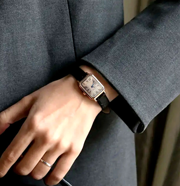 Sophisticated Roman Quartz Chronograph Watch Elegant Black Band Golden ...