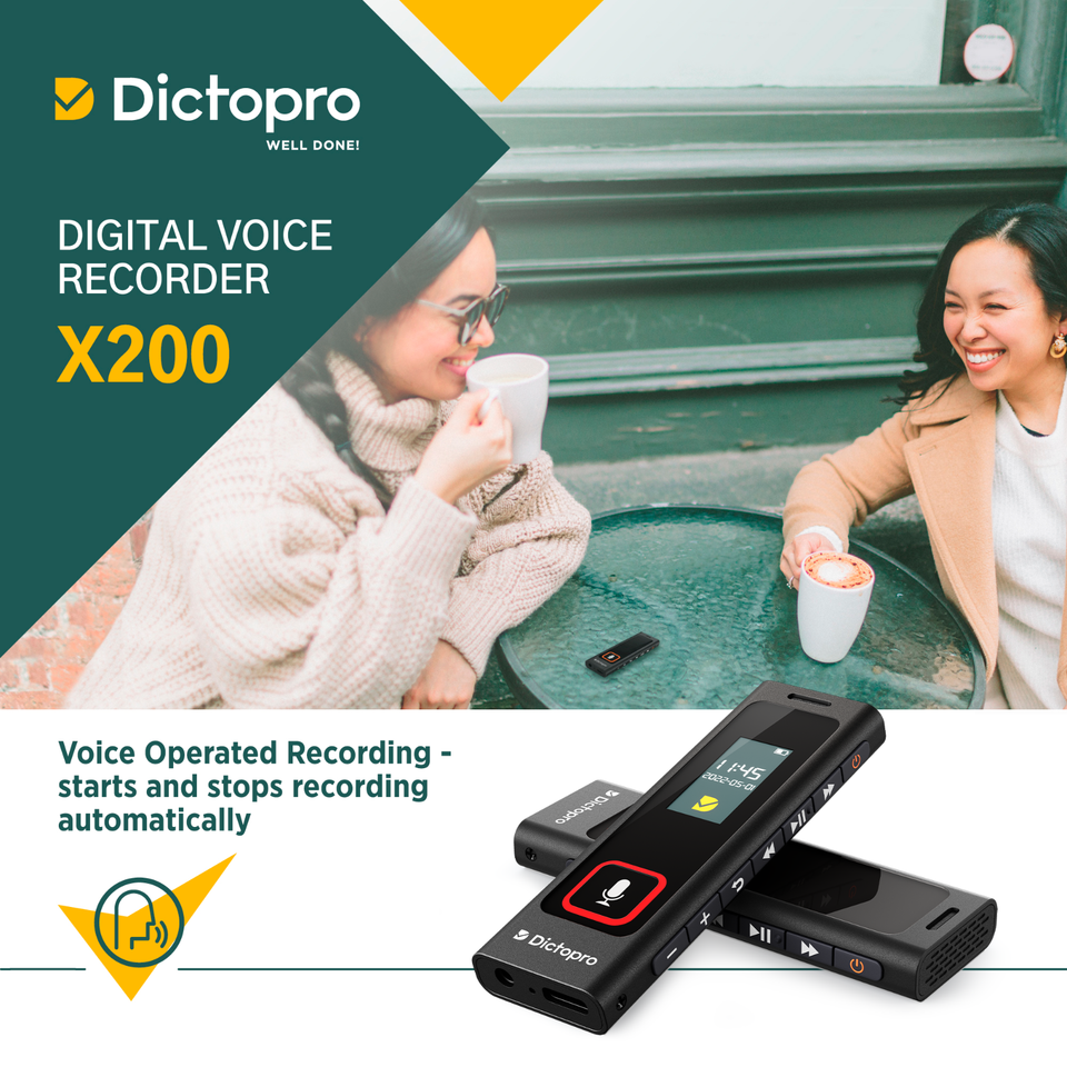 Mini Digital Voice Activated Recorder By Dictopro, 8GB Spy Dictaphone ...