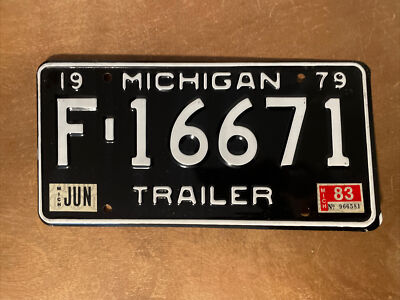 1979 1983 Michigan License Plate Trailer # F-16671 | eBay