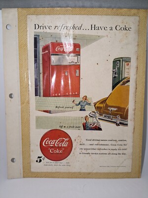 Print Ad 1948 Coca-Cola Drive refreshed Have a Coke | eBay